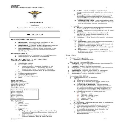 Medication Part1 | PDF