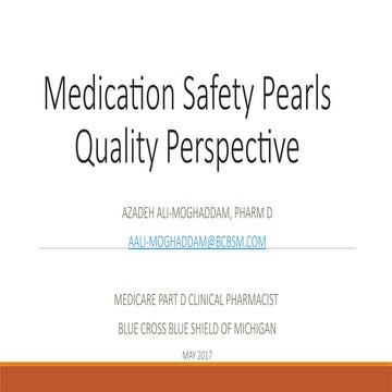 Medication Safety Pearls: Best Practices | PPT