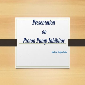 Proton pump inhibitor | PPTX