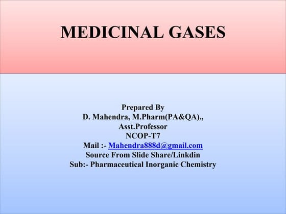 Medicinal gases | PPT