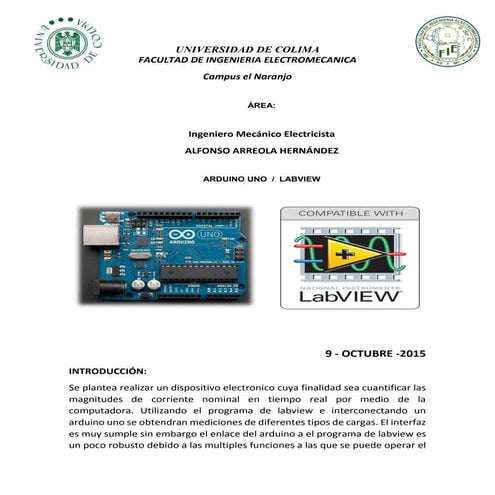 Medición de corriente alterna usando arduino uno y labview como ...