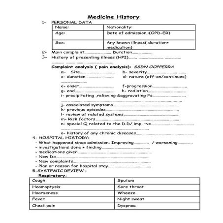 Case sheet-of-history | PDF