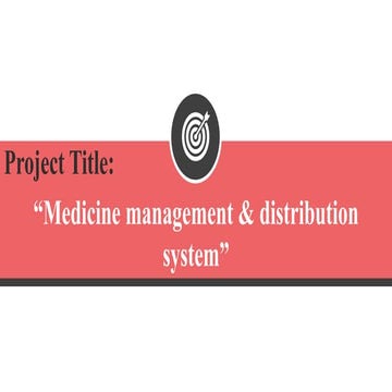 Pharmacy management system project report | DOCX