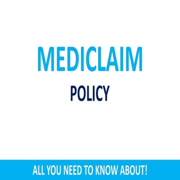 Mediclaim policy | PPTX