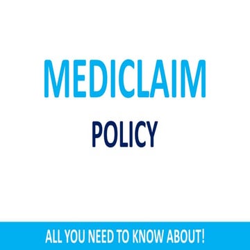 MEDICLAIM POLICY | PPTX