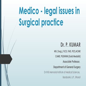 Medico - legal issues in Surgical practice.pptx