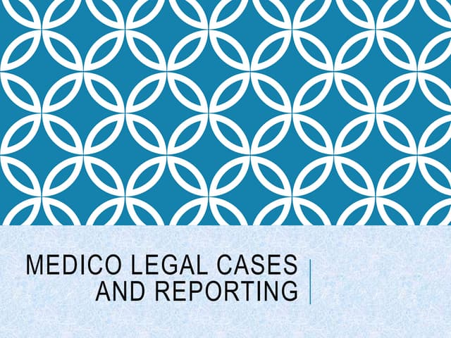 Handling Medico Legal Cases and Documentation : Brought Dead Protocol ...