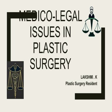 Medicolegal issues in plastic surgery | PPTX