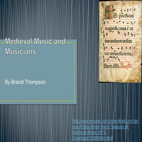 Medieval music and musicians | PPTX