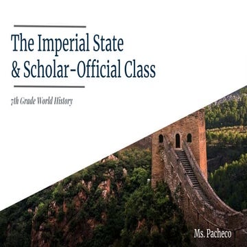 Medieval China the imperial State and Scholar Official Class | PPTX ...