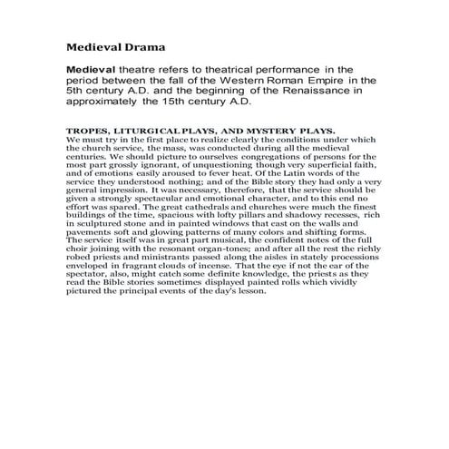 Medieval drama 1 | DOCX