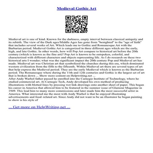 Medieval Gothic Art | PDF