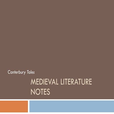 Medieval Literature Notes Ii | PPT