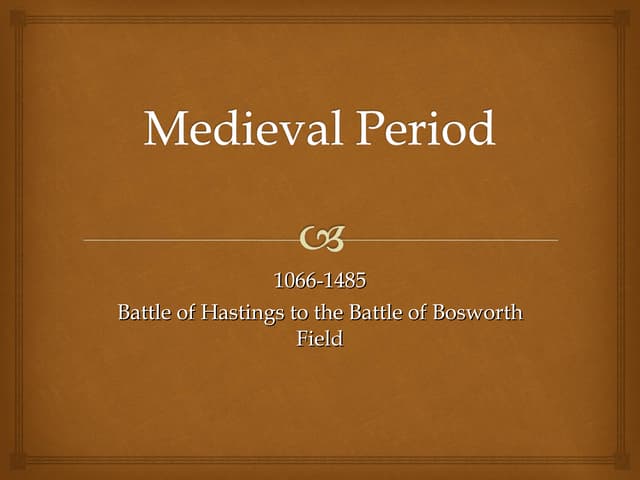 The Middle Ages introduction and overview | PPTX