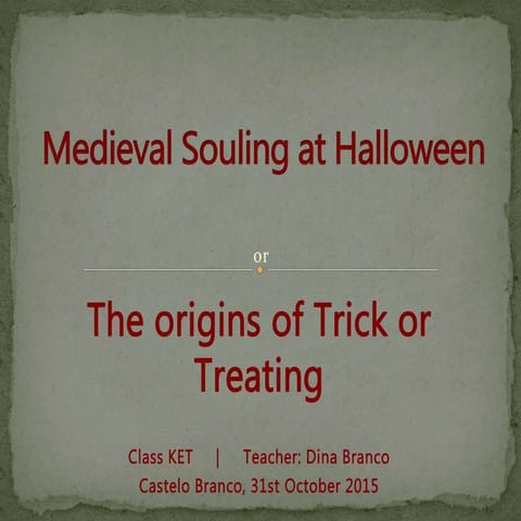 Medieval Souling at Halloween | PPTX