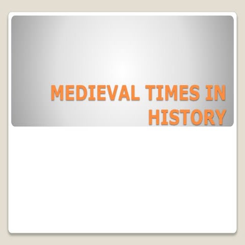 Medieval times in history | PPT
