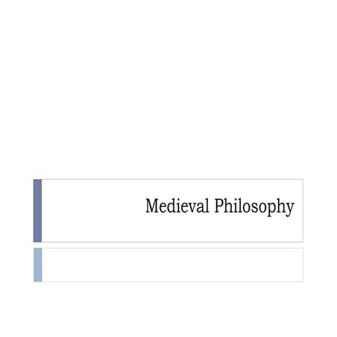 Medieval western philosophy | PPTX