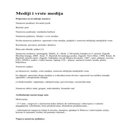 Mediji i vrste medija | DOC