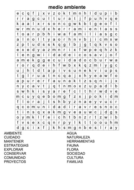 Sopa de letra el medio ambiente | PDF