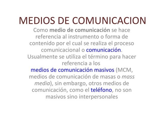 Presentacion Diapositivas medios de comunicacion | PPT