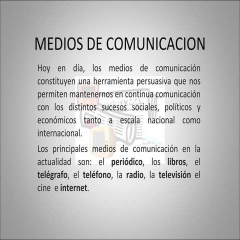 Medios de comunicacion pp | PPT