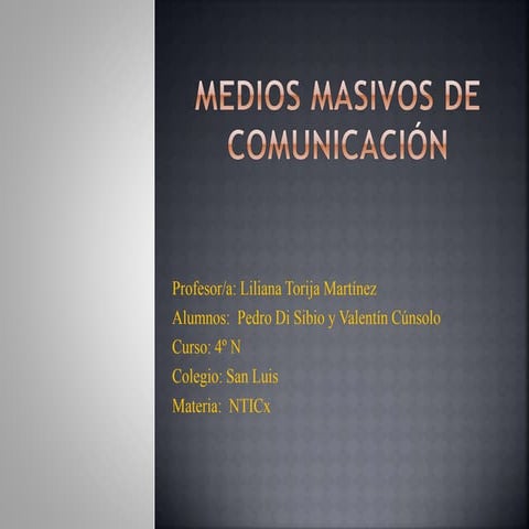 Medios masivos de comunicación tp | PPTX
