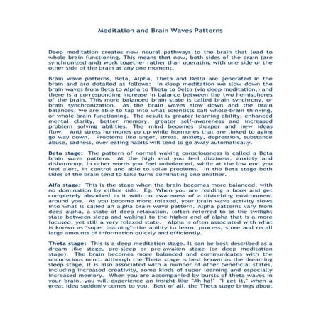 Meditation and brain_waves_patterns | PDF