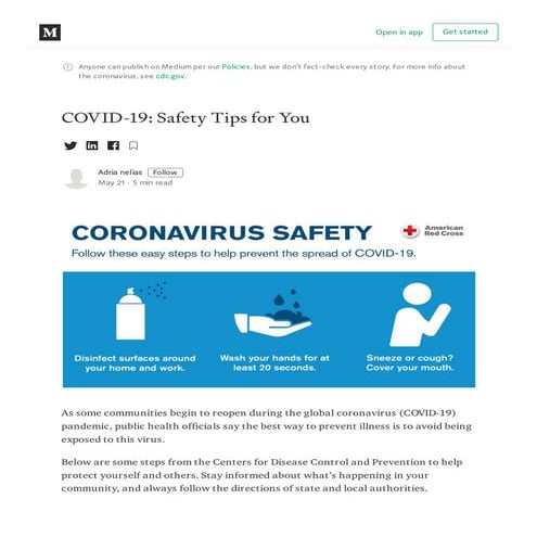 covid 19 safety tips for you | PDF