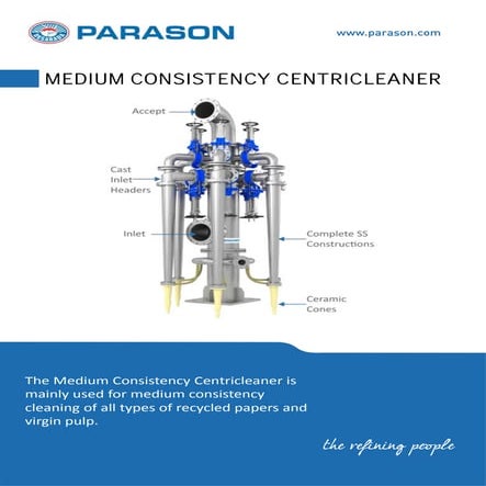 Get Medium Consistency Centricleaner For Your Paper Mill | PDF