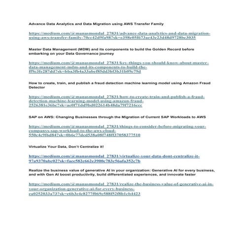 Medium Documents - List of my Medium Documents | PDF