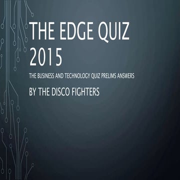 Quiz Medley : The Edge BizTech Quiz (April 2015) + Pyaasa Gunda : The ...