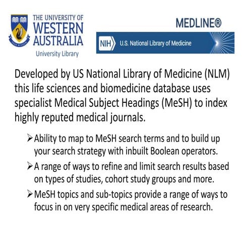 Medline Database searching | PPTX