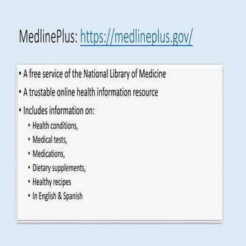 Medline plus | PPTX