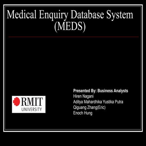 Medical Enquiry Database Systems | PPT