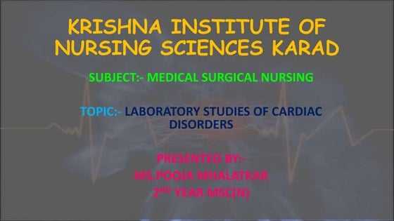 Cardiac biomarkers - I | PPT