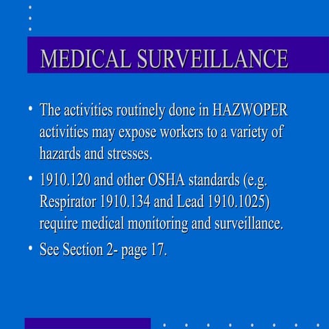 Medical Surveillance Health and Safety Presentation | PPT