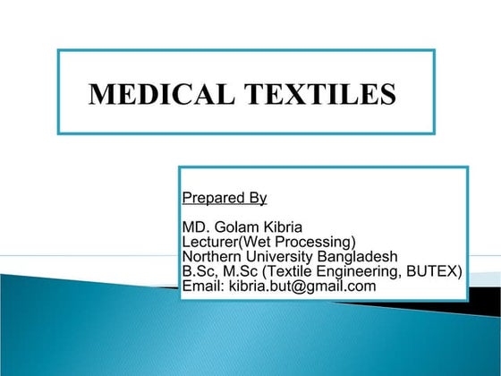 Implantable medical textile by srinidhi | PPT