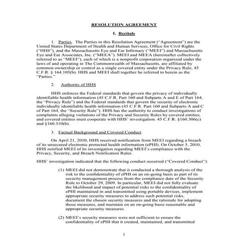Massachusetts Eye and Ear Infirmary HIPAA Violation | PDF