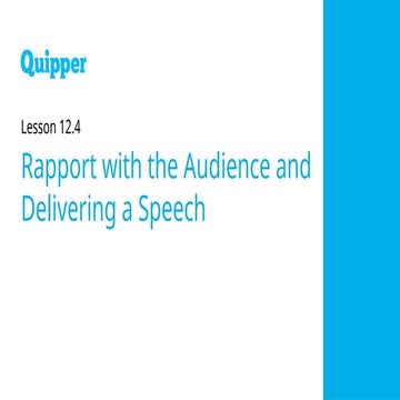 Speech Delivery: Rapport with the Audience and Delivering a Speech.pptx