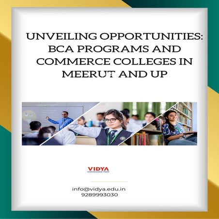 Unveiling Opportunities: BCA Programs and Commerce Colleges in Meerut and UP | PDF
