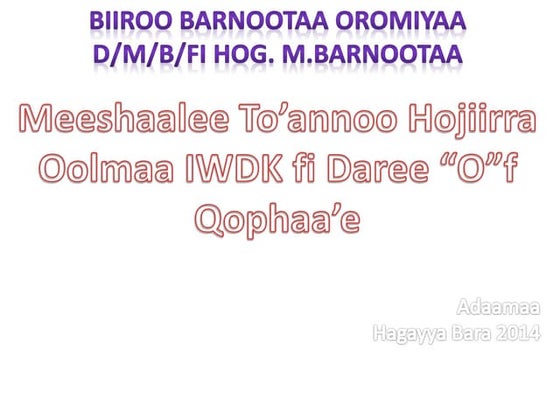 Biiroo Pabliik Sarviisii fi Misooma Qabeenya Namaa Oromiyaa Wixinee ...