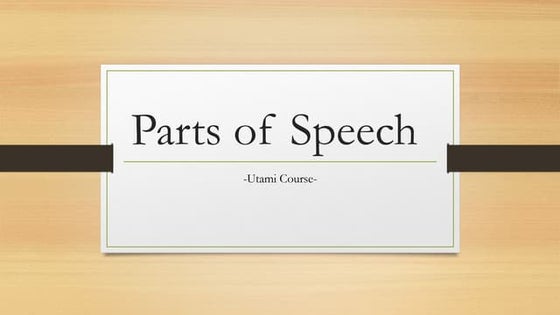 8 parts of speech ppt | PDF