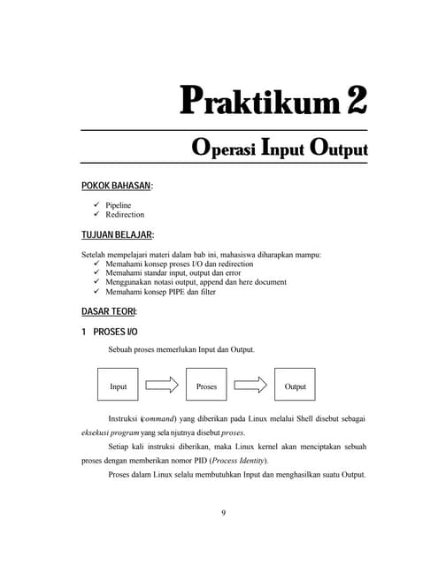 OPERASI INPUT OUTPUT di Linux | PDF
