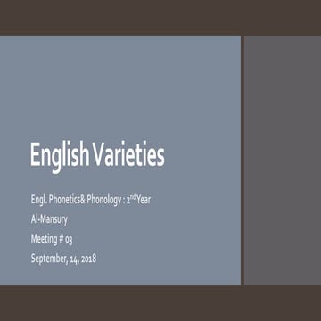 accents, dialects, & varieties - Meeting # 01 | PPSX