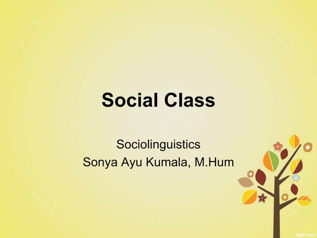 Language and social class | PPTX