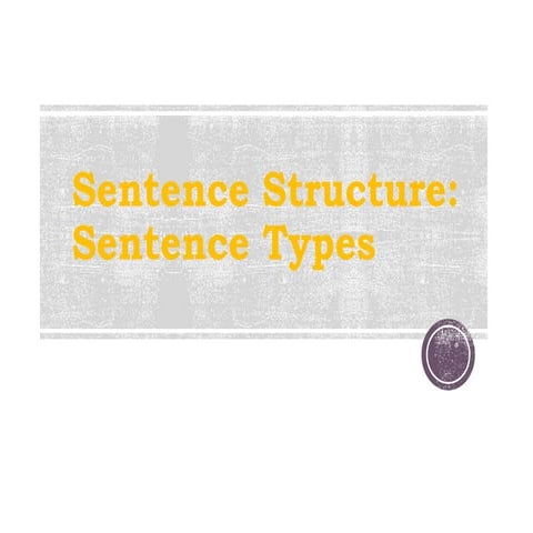 Meeting 1 Sentence Structure in English grammar | PPT