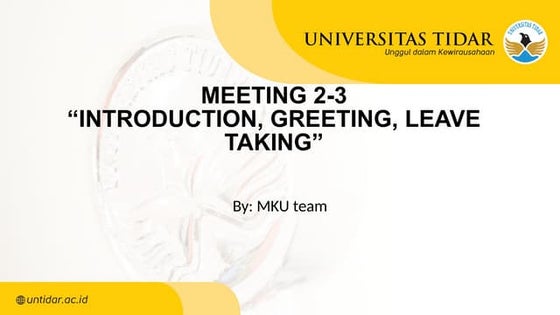 Greeting and Introduction | PPTX