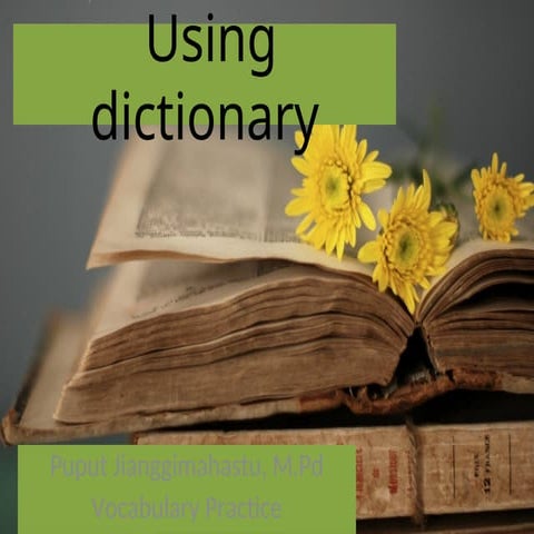 Using Dictionary Thesaurus: Simple Way Learning English for Begginer | PPT