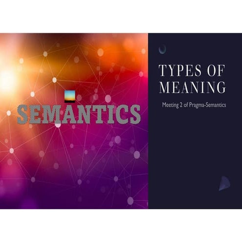 Semantics: Seven types of meaning | PPT
