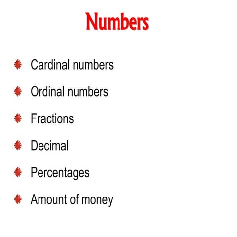 NUMERALS IN ENGLISH | PPT